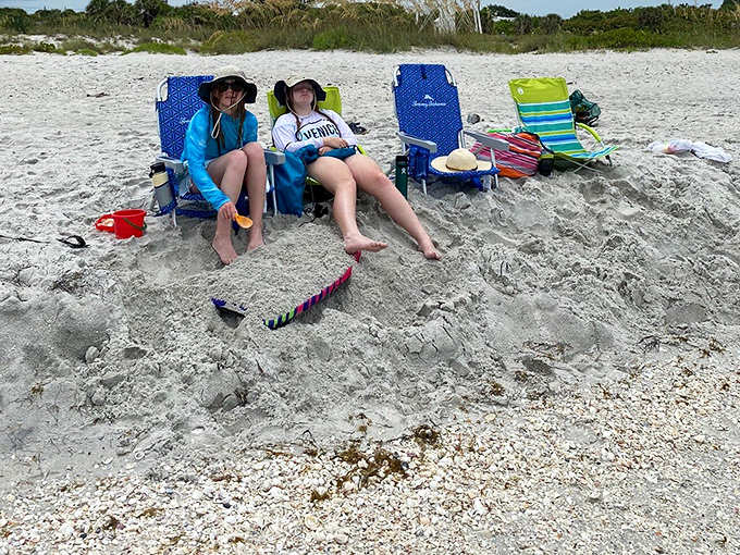 Beach therapy in progress: visitors embrace the healing powers of sun, sand, and sea at one of Florida's most pristine coastal retreats.