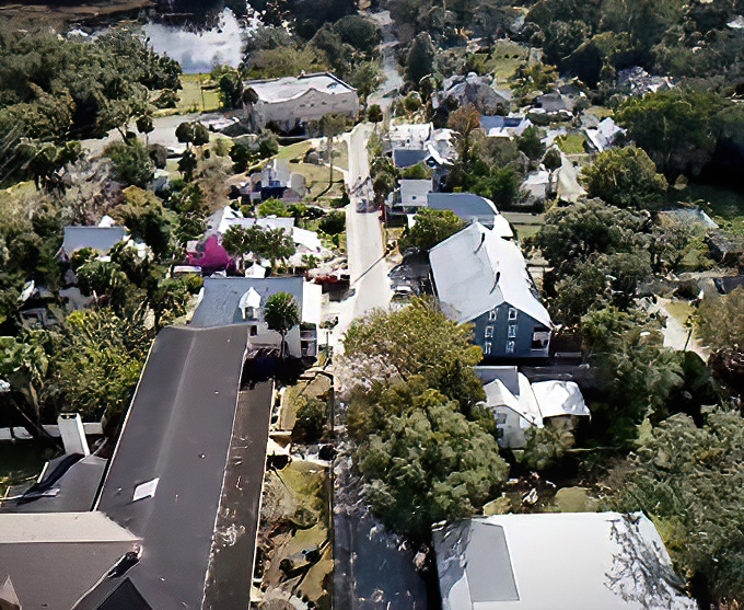 From above, Cassadaga reveals itself as surprisingly orderly &ndash; neat rows of houses and well-maintained streets, a far cry from the chaotic commune skeptics might imagine.