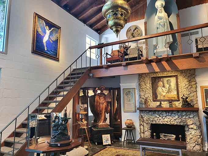 The gallery's soaring ceilings and carefully curated collection create an intimate space where art feels personal, not pretentious.