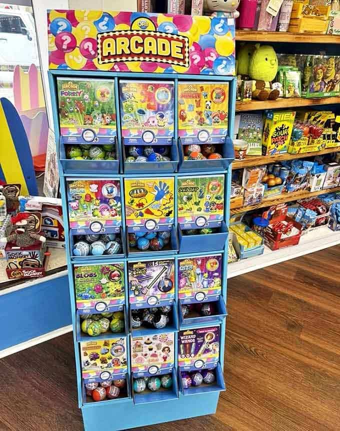 Arcade capsule machines offering tiny treasures and big anticipation &ndash; gambling that's acceptable for all ages.