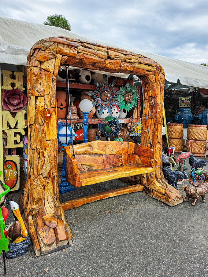 Not the porch swing Bigfoot deserves, but definitely the one this quirky roadside attraction needs.