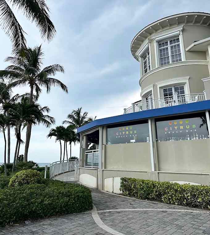 The exterior promises beachside elegance, and the interior delivers on that promise with every perfectly prepared plate.