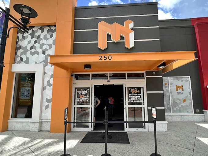 The inviting entrance to the Museum of Illusions promises a journey where nothing is exactly as it appears.