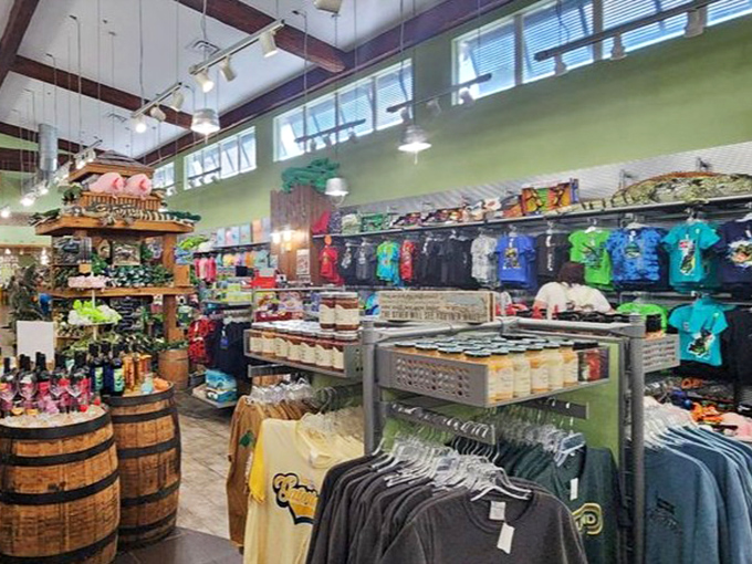 Gator-themed everything! This gift shop ensures your reptilian memories come home with you, whether as t-shirts, mugs, or questionable dashboard ornaments.