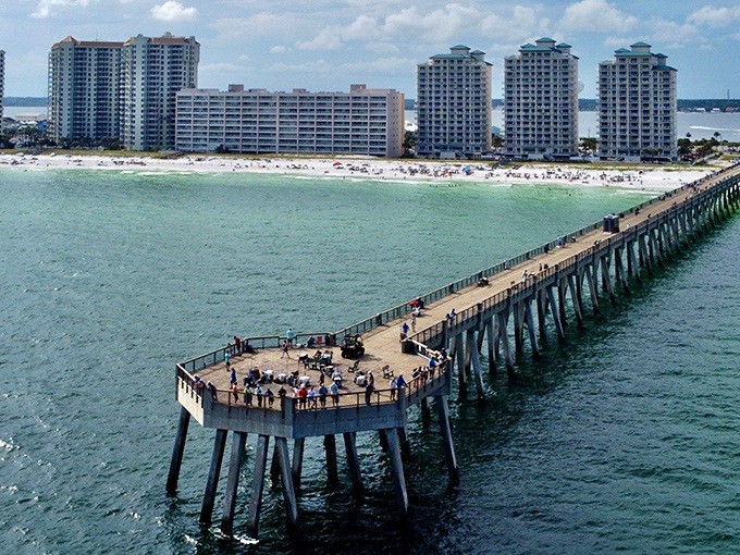 The pier's octagonal end platform – Florida's ultimate cul-de-sac where strangers become friends and fish stories grow taller.