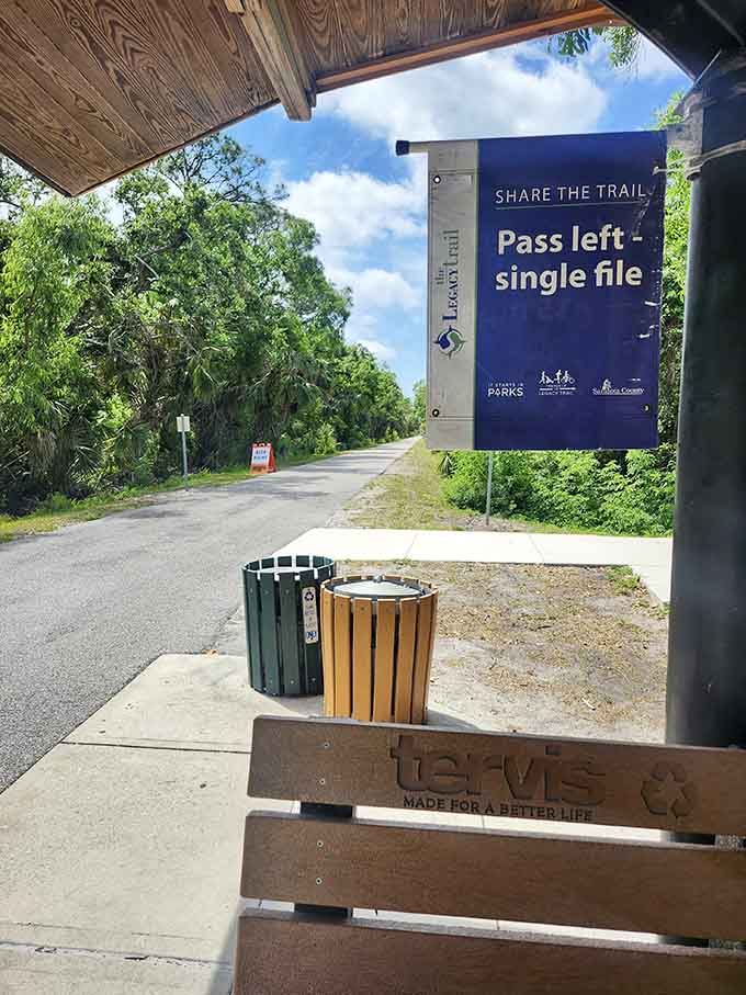 Rest stops along the trail offer more than just a place to catch your breath&mdash;they're invitations to actually notice where you are.