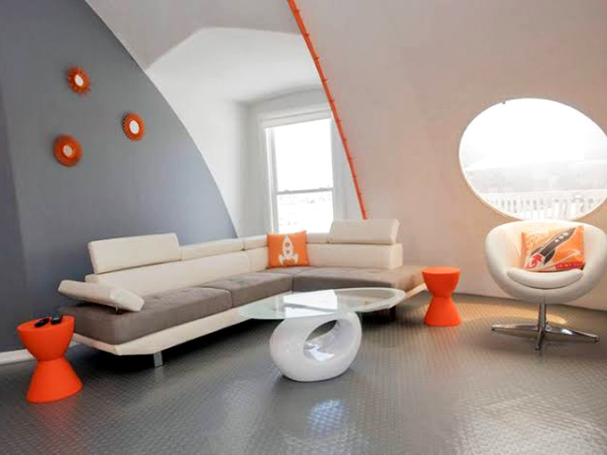 Lounge in style with furniture that looks like it was designed for a space station, but feels comfortable enough for marathon beach vacation relaxation.