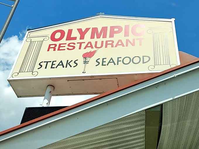 The classic signage promises steaks and seafood, but insiders know the real treasure is that legendary Reuben sandwich.