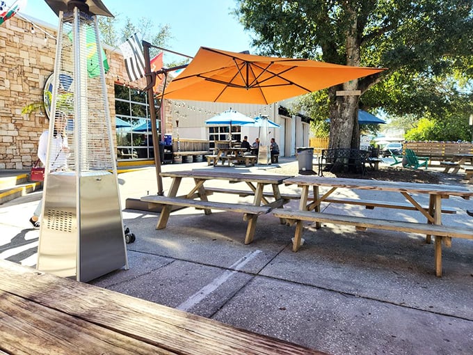 Florida sunshine and craft beer &ndash; the outdoor seating area offers the perfect setting for afternoon pints under swaying palms.