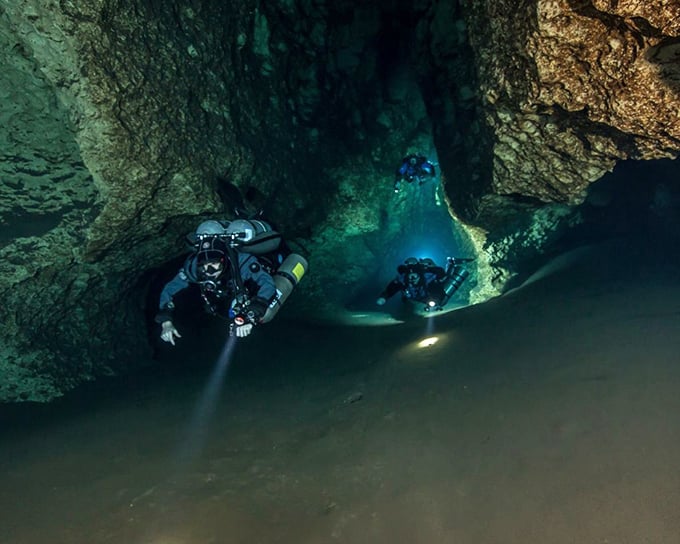 Divers illuminate Peacock I Cavern's otherworldly beauty &ndash; like discovering an alien landscape right here on Earth.