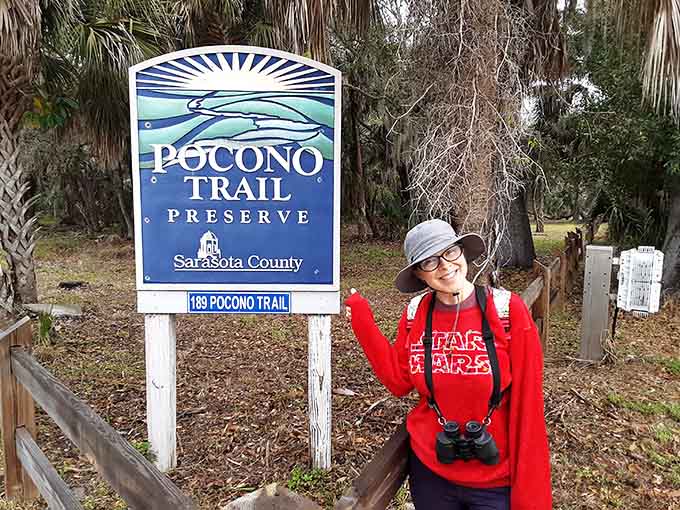 The preserve's entrance welcomes visitors to a world where nature still calls the shots and humans are grateful guests.