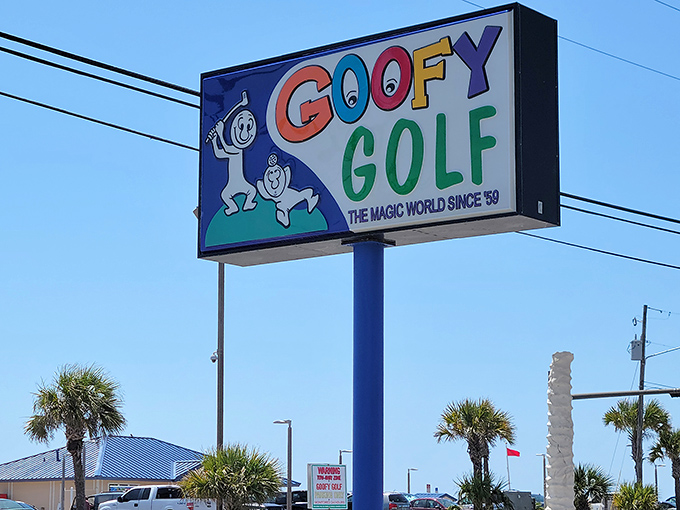 The vintage sign has beckoned families since 1959, its cartoon characters promising the same goofy good times for generations.