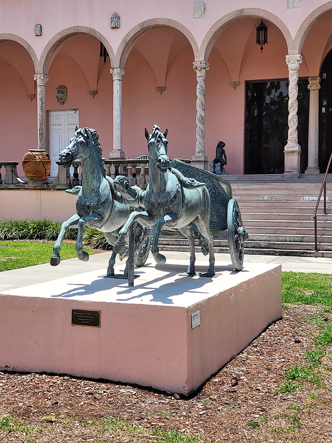 Bronze horses frozen mid-gallop remind visitors of the circus heritage that funded this cultural paradise &ndash; art and entertainment, forever intertwined.