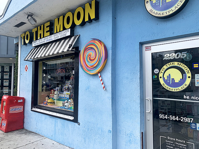 That giant lollipop beside the entrance isn't just decoration – it's a beacon calling to your inner child from blocks away.
