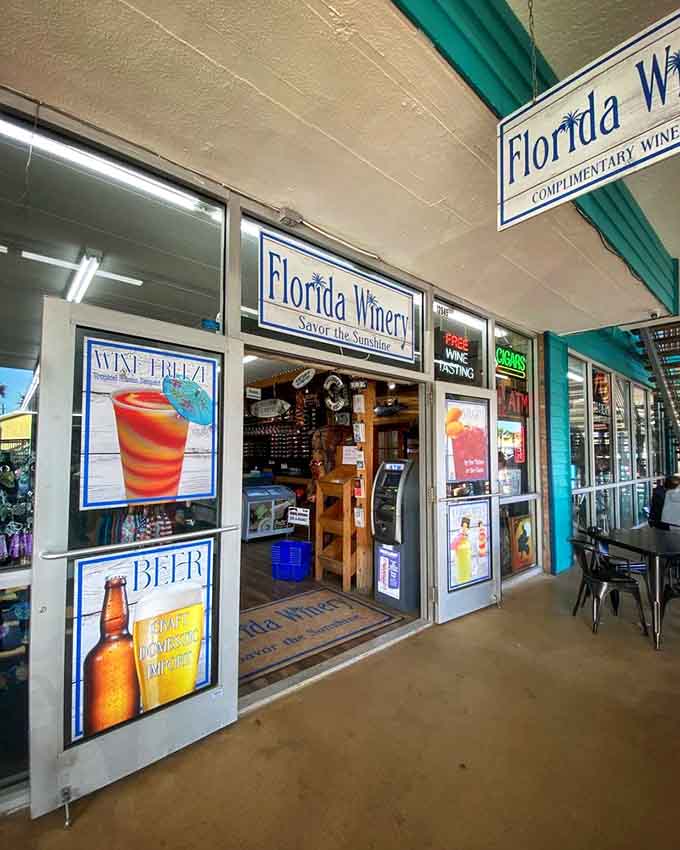 The entrance to your new favorite Madeira Beach destination for wine and good times.