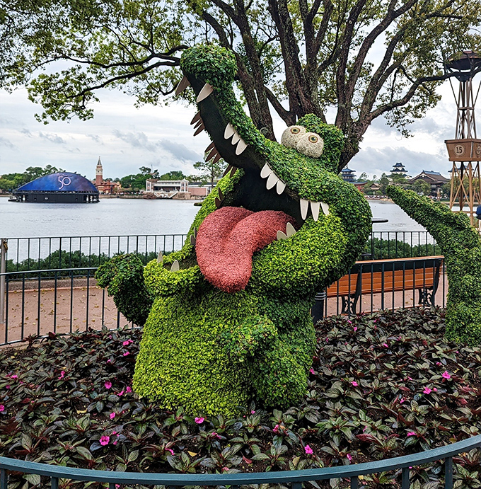 Tick-Tock the Crocodile lurks in leafy form, ready to snap at unwary visitors. This topiary captures both British literary heritage and gardening excellence!