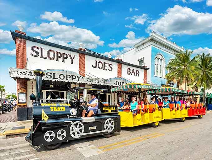 Pausing at Sloppy Joe's, Hemingway's favorite watering hole, where literary history meets island revelry.