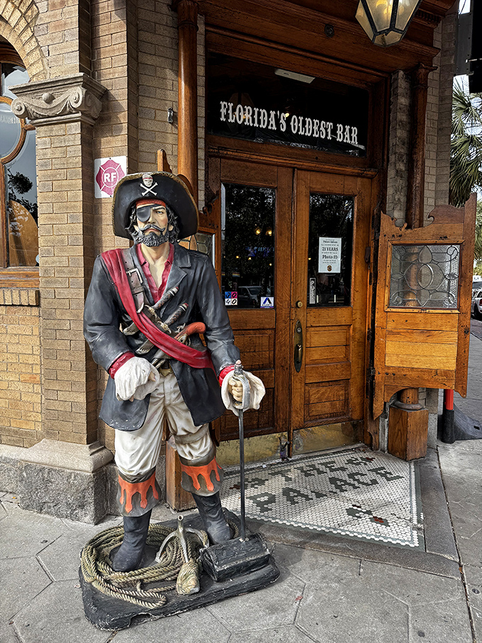 A pirate statue guards Florida's oldest bar, welcoming modern adventurers to a drinking establishment that's survived Prohibition, hurricanes, and changing times.