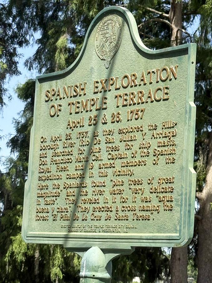 Historical marker reveals the park's rich past &ndash; Spanish explorers navigated these same waters in 1757, naming the area for its terraced landscape.