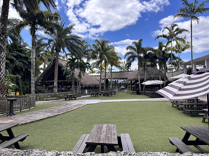 Tropical retreat: Schnebly's expansive grounds offer plenty of space to relax with friends and family between tastings.