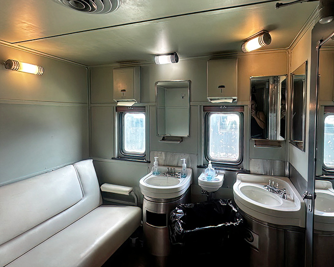 Even the restroom facilities maintain vintage charm while offering modern conveniences, proving that some classics never go out of style.