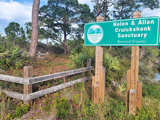 The sanctuary's entrance sign welcomes visitors to one of Florida's most successful conservation stories, where threatened species still thrive.