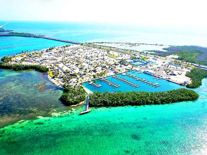 The aerial view reveals what you already suspected: Sunshine Key is basically what happens when paradise gets an upgrade and forgets to tell anyone.