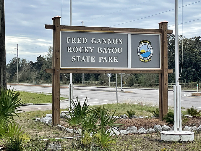 The gateway to paradise &ndash; this welcoming sign marks the entrance to one of Florida's best-kept natural secrets.