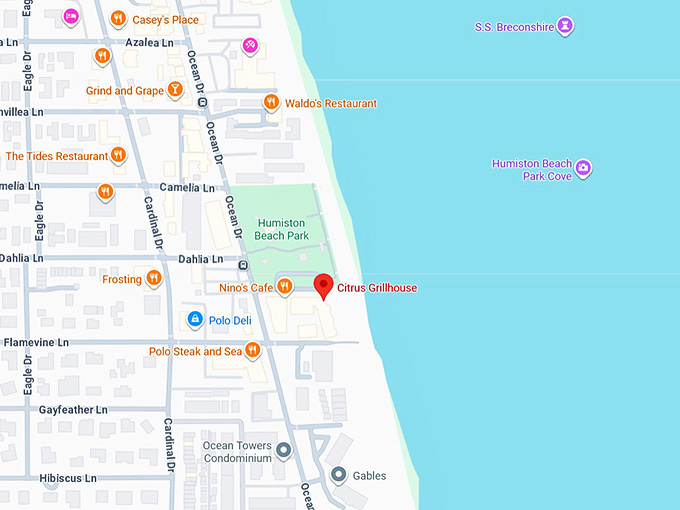 16. citrus grillhouse (vero beach) map