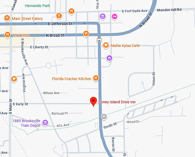 16. coney island drive inn in brooksville map