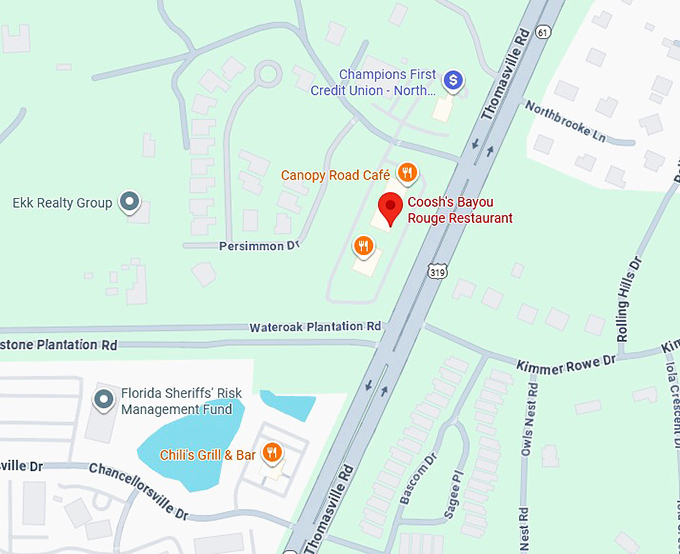 16. coosh's bayou rouge restaurant map