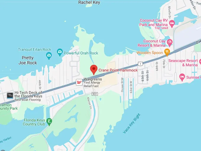 16. crane point hammock map