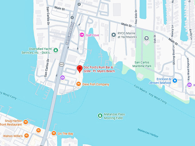 16. doc ford's rum bar & grille ft. myers beach map