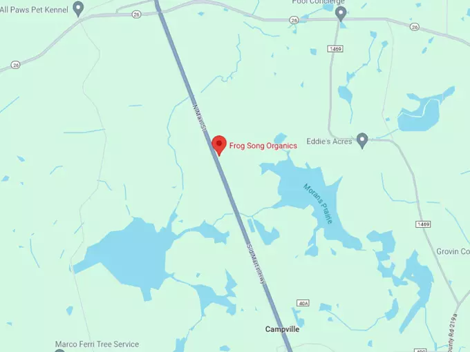 16. frog song organics map