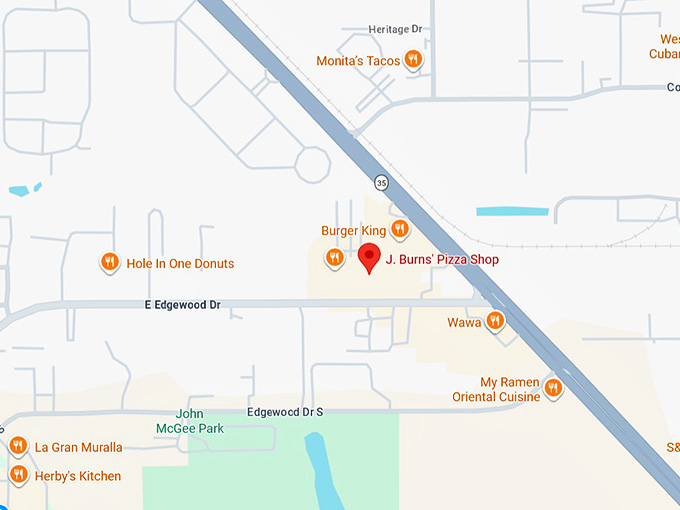 16. j burns pizza (lakeland) map