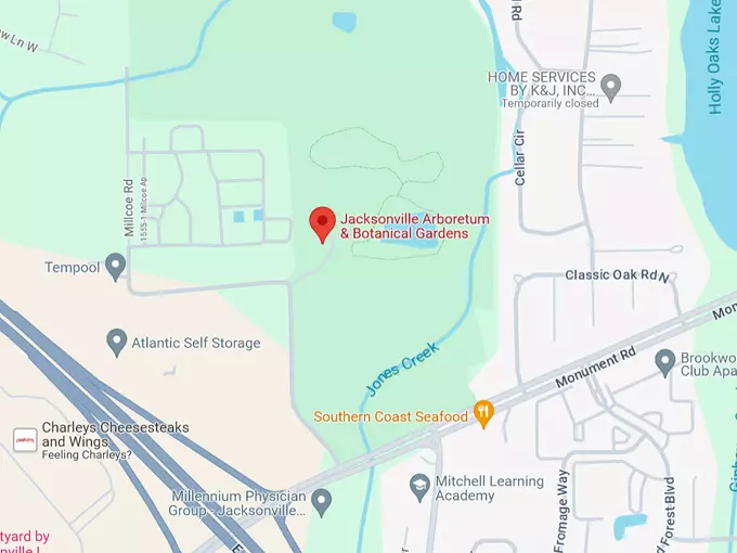 16. jacksonville arboretum & botanical gardens map
