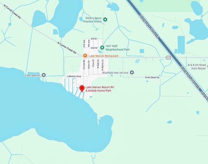 16. lake marian resort rv & mobile home park map