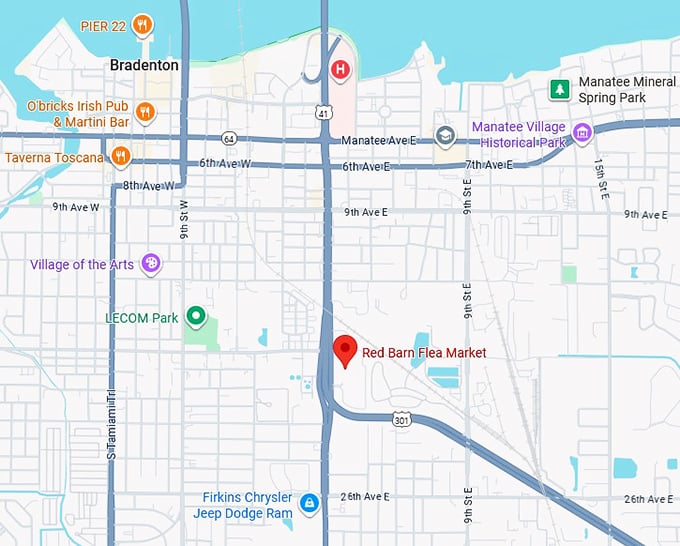 16. red barn flea market map