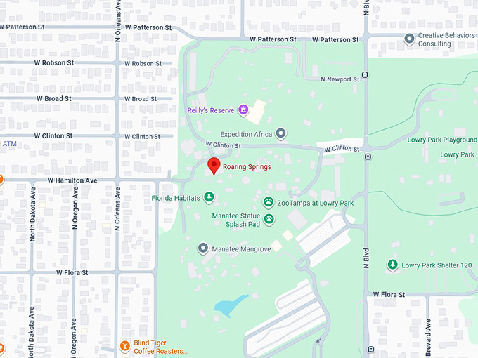 16. roaring springs at zootampa map