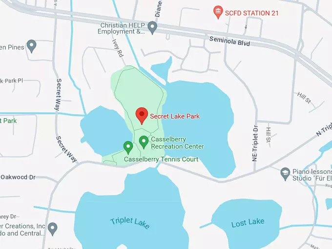 16. secret lake park map