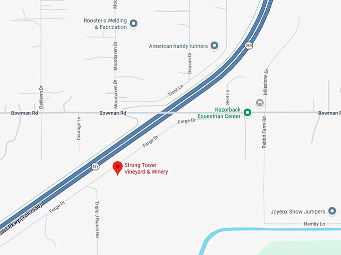 16. strong tower vineyard & winery, spring hill map