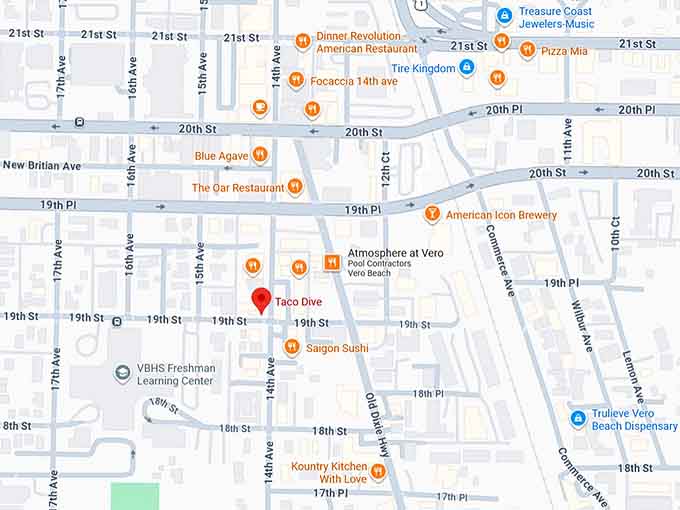 16. taco dive (vero beach) map
