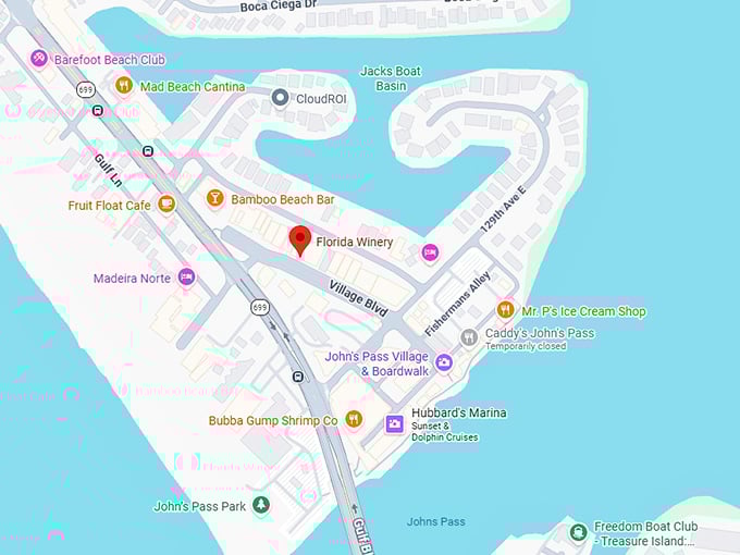 16. the florida winery, madeira beach map