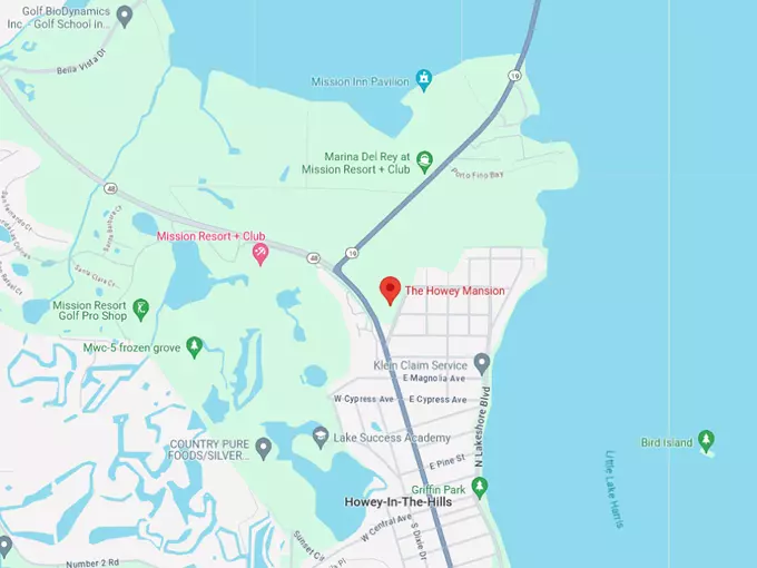 16. the howey mansion map