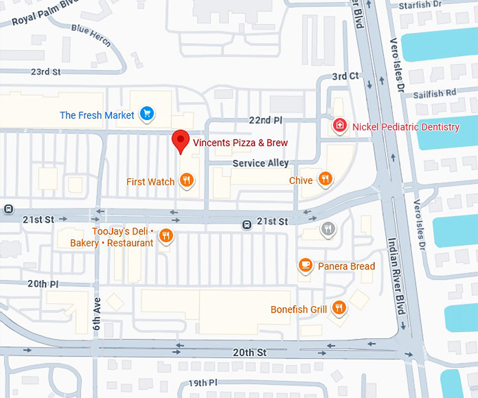 16. vincent's pizza & brew (vero beach) map