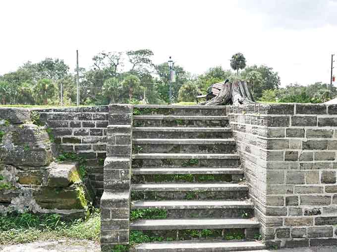 Stone steps lead visitors through the mysterious ruins at Old Fort Park, where history and imagination meet.