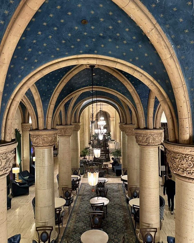 These aren't just arches &ndash; they're time portals with a celestial ceiling that makes you wonder if Michelangelo moonlighted in Miami during his off days.