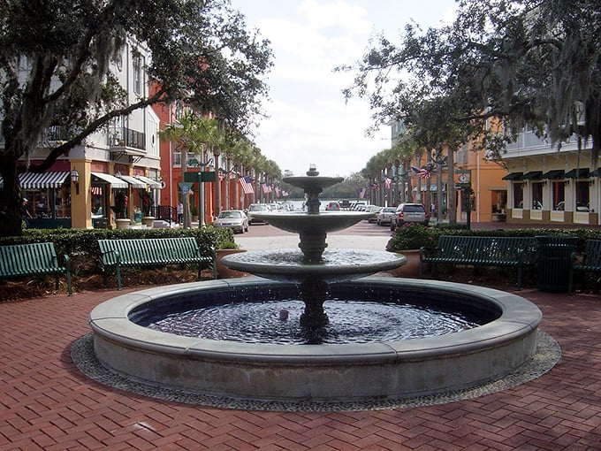 Market Street's brick-paved thoroughfare invites leisurely strolls past bubbling fountains where conversations flow as freely as the water.