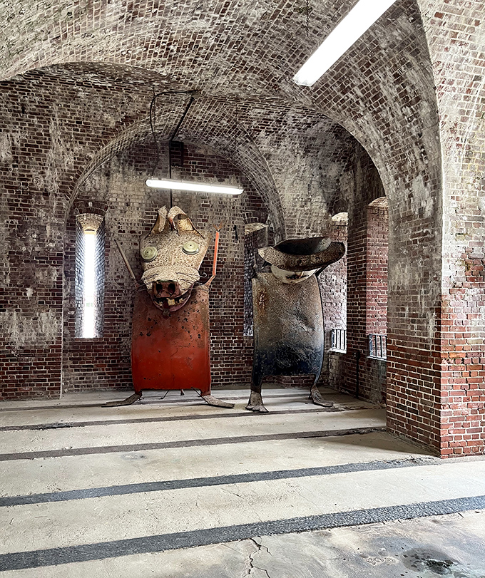 These aren't your grandmother's sculptures &ndash; unless your grandmother welded scrap metal into fantastical creatures with attitude.