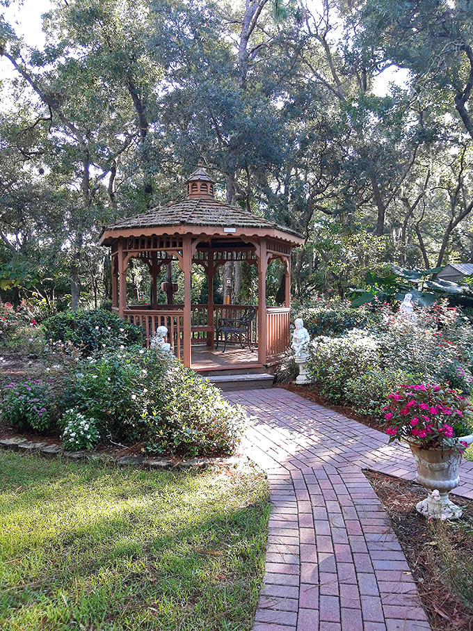 This charming gazebo isn't just Instagram-worthy &ndash; it's a perfect spot to ponder life's mysteries or simply enjoy being surrounded by Florida's lush beauty.